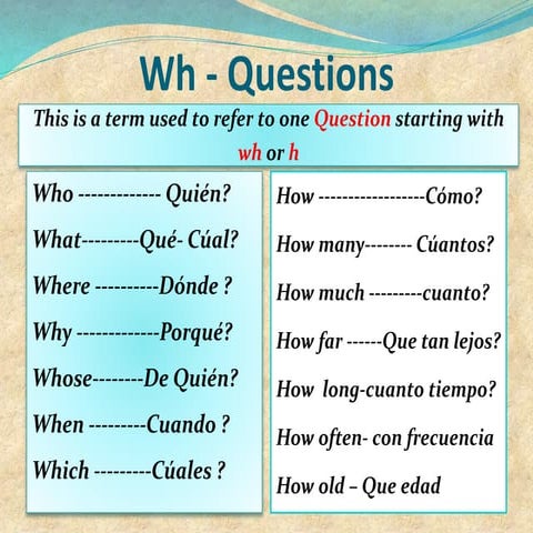 Wh questions | PPTX