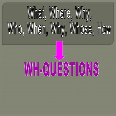 Wh questions | PPT