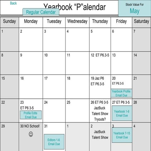 yearbook calendar & period signups | PPT