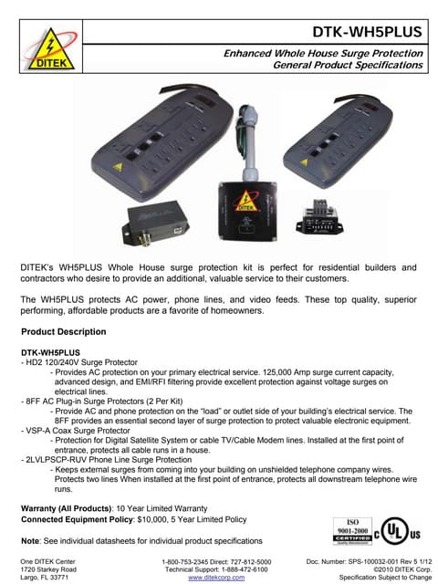 Ditek BU600PLUS Data Sheet | PDF