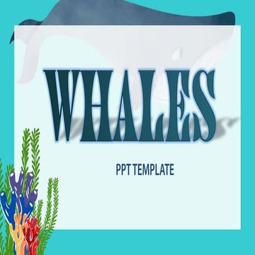 Cute ppt powerpoint template with whales and sea | PPTX