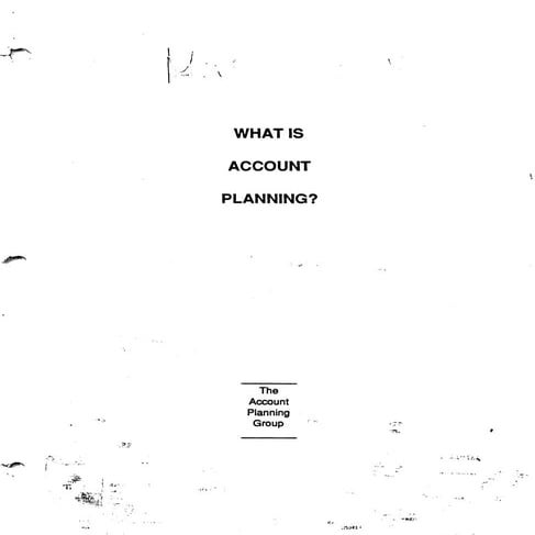 What is account planning apg | PDF