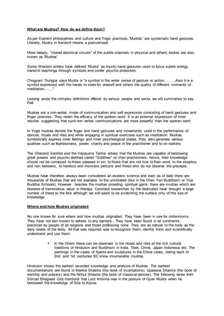 Mudras | PPTX | Hinduism | Religion & Spirituality