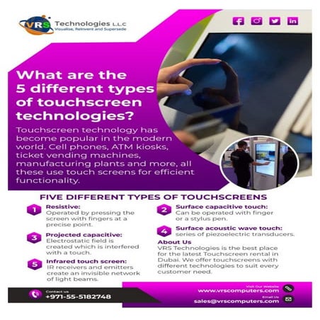 What are the 5 Different Types of Touchscreen Technologies? | PDF