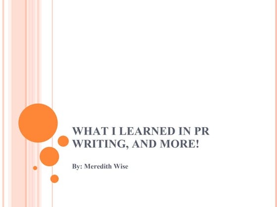 Pr Writing | PPT