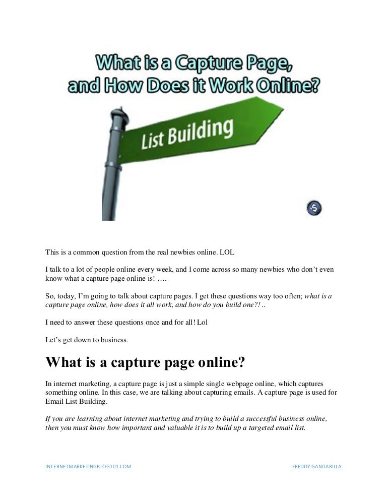 What Is A Capture Page And How Does It Work What Is A Capture Page And How Does It Work