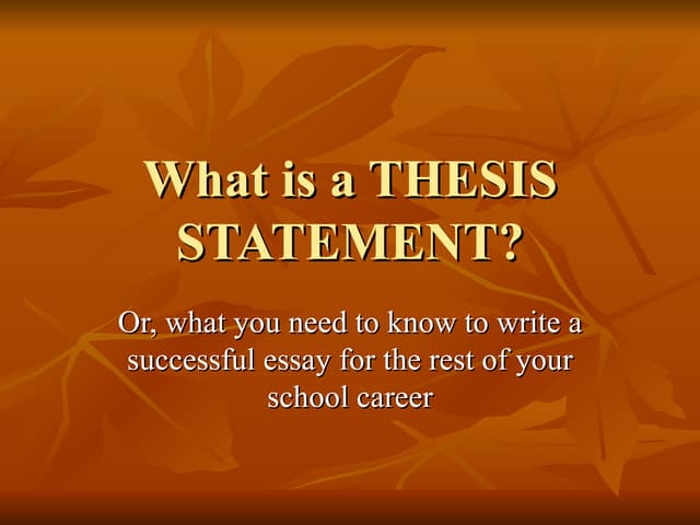 Thesis Statement | PPT