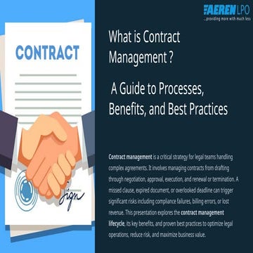 What is Contract Management? A Guide to Processes, Benefits, and Best Practices | PPTX