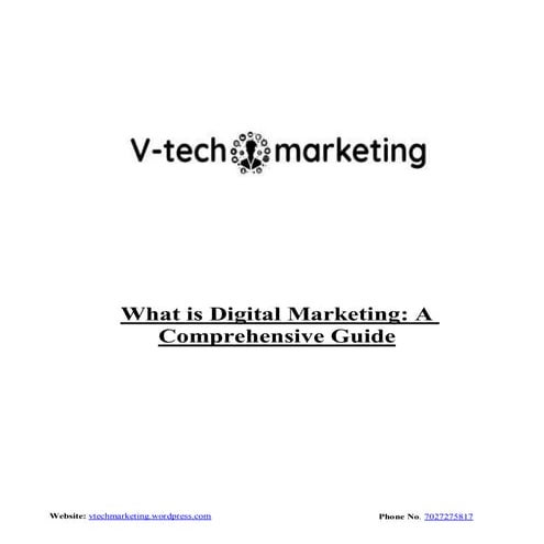 What is Digital Marketing: A Comprehensive Guide | PDF