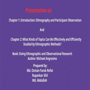 Comprehensive Introduction to Ethnography and Participant Observation ...