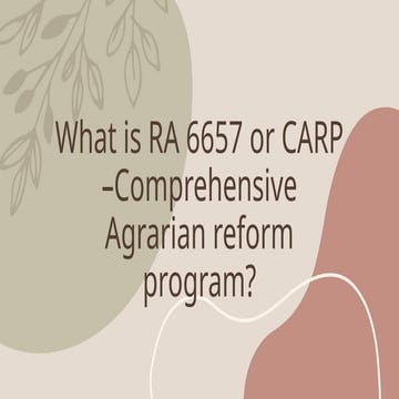 CARPER AND THE the future agrarian reform in the Philippines-WPS Office ...