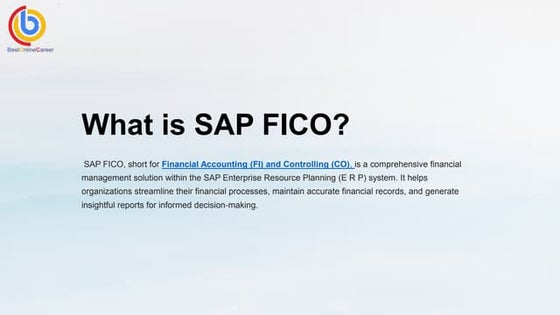 SAP FI/ CO : Introduction to SAP Courses | PPT