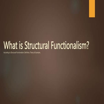 What is Structural Functionalism | PPT