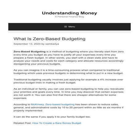 What Is Zero-Based Budgeting? | PDF