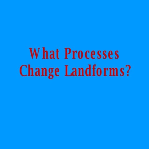 What Processes Change Landforms | PPT