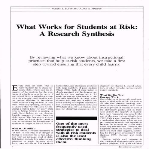 What works-for-students-at-risk | PDF