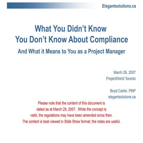 Tip Of The Compliance Iceberg | PDF