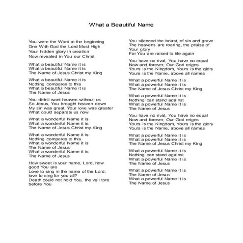 What a beautiful name | DOCX