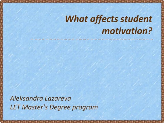 Student motivation | PPT