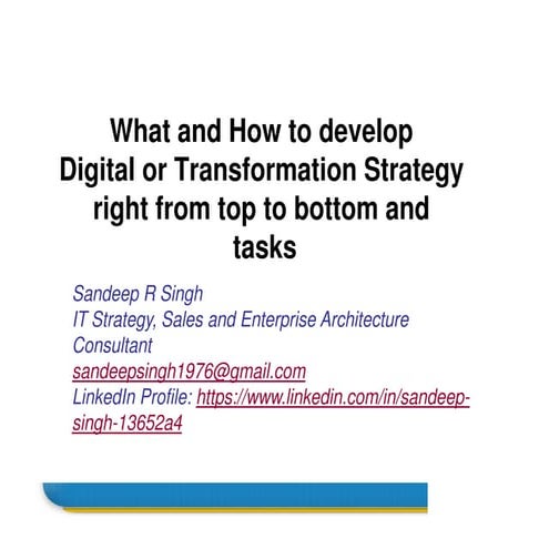 What and how to develop digital or transformation strategy right from ...