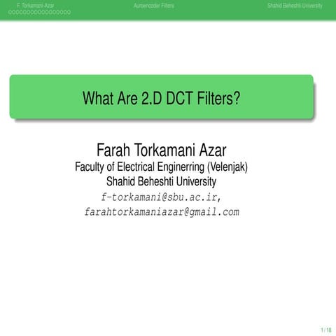 Overview of 2D DCT Basis Images as Image Processing Filters. | PPT
