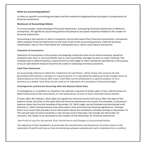 What are accounting policies | DOCX