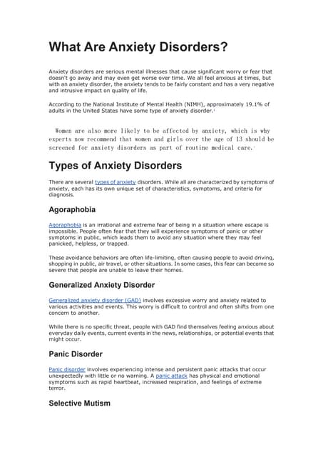Major Psychological Disorders | PPTX