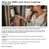 What are apm
