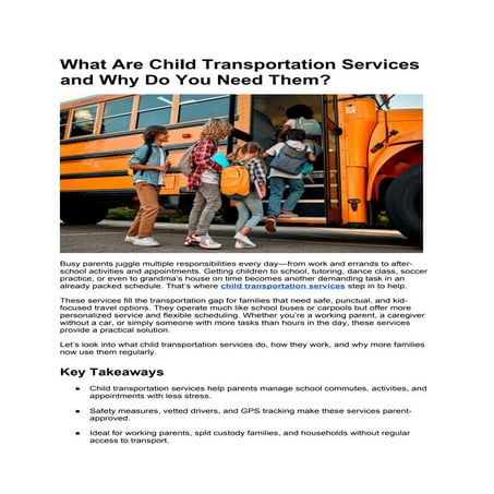 What Are Child Transportation Services and Why Do You Need Them? | DOCX