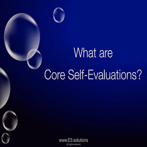 What are core self evaluations | PDF
