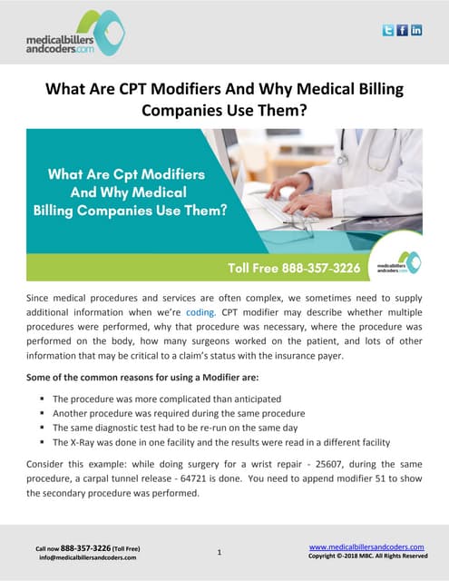 Modifiers List in Medical Billing and Coding | PDF