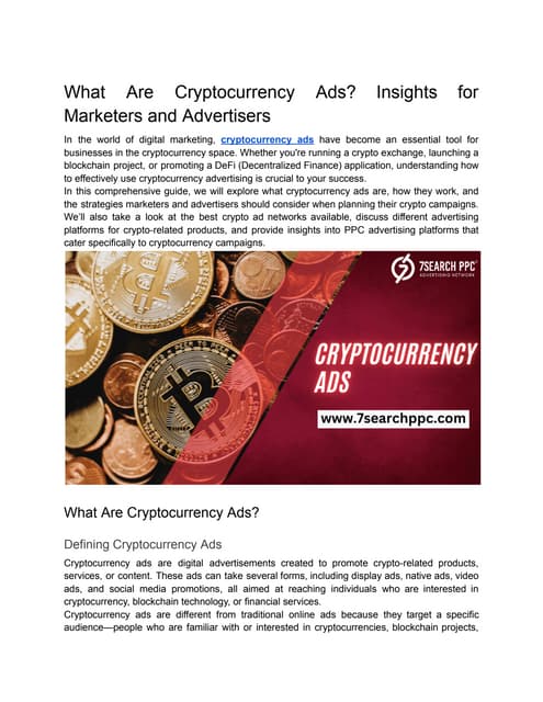 The best Crypto Marketing Strategies pdf | PPT