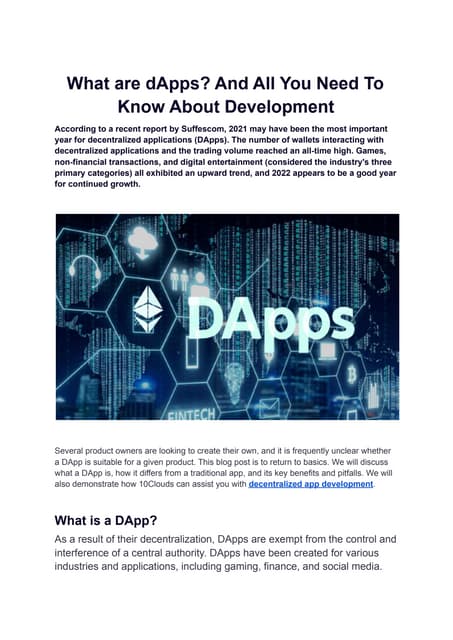 "Decentralized Applications developmeny" | PDF