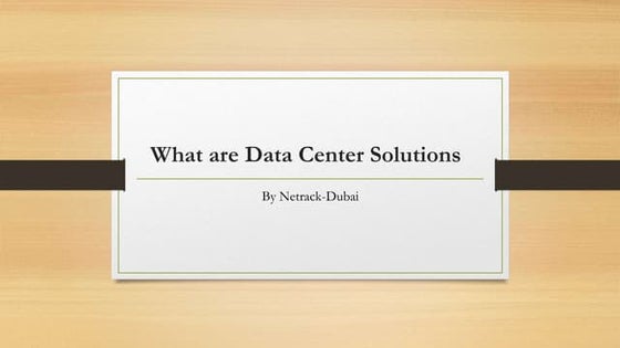 Data center architecture | PPTX