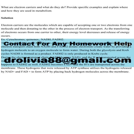 What are electron carriers and what do they do Provide specific exa.pdf