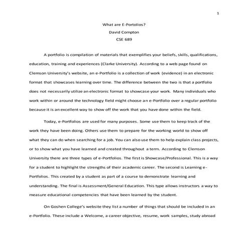 E portfolios: An Introduction | PPTX
