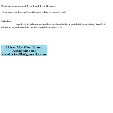 What are examples of Type I and Type II errors. How does the lev.pdf