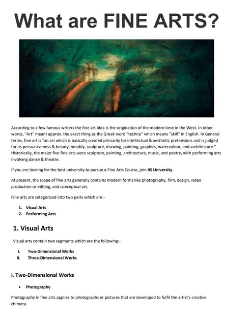 The Visual Arts | PPT