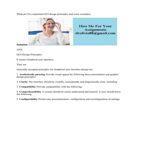 What are five important GUI design principles and some examples-Soluti.docx