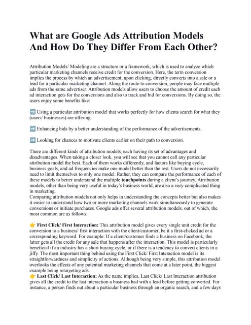 Which attribution model should you use | PPT