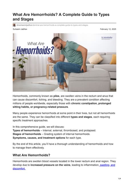 Hemorrhoid Treatment : 10 Types Of Hemorrhoid Medical Treatment | PPTX