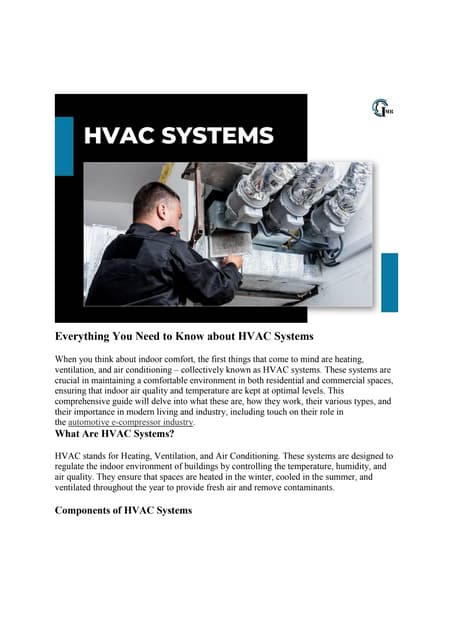 Mastering Comfort: Understanding HVAC Systems | PPT
