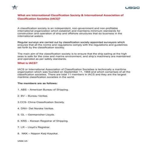 International Association of Classification Society - An Introduction ...