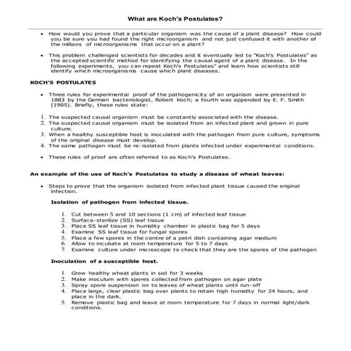 What are koch's postulates | PDF