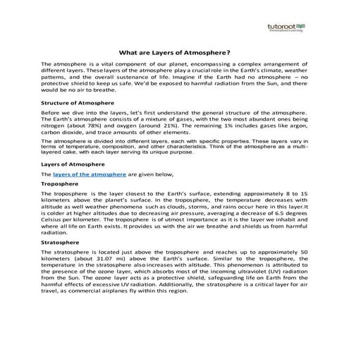 What are the Layers of the Atmosphere and Structure of Atmosphere? | PDF | Free Download