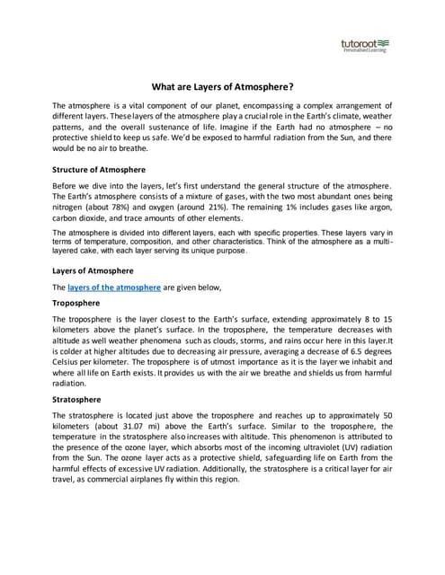 What is the Importance of Earth’s Atmosphere Layers? | PDF