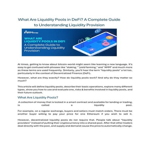 What Are Liquidity Pools in DeFi- A Complete Guide to Understanding ...