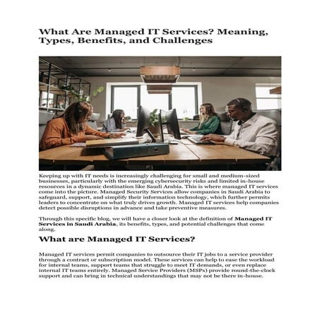 What Are Managed IT Services? Meaning, Types, Benefits, and Challenges | PDF
