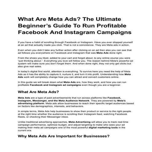 Meta Ads: A Comprehensive Guide to Maximizing Your Digital Advertising ...