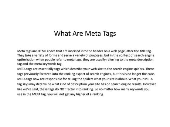 The meta tag | PPTX